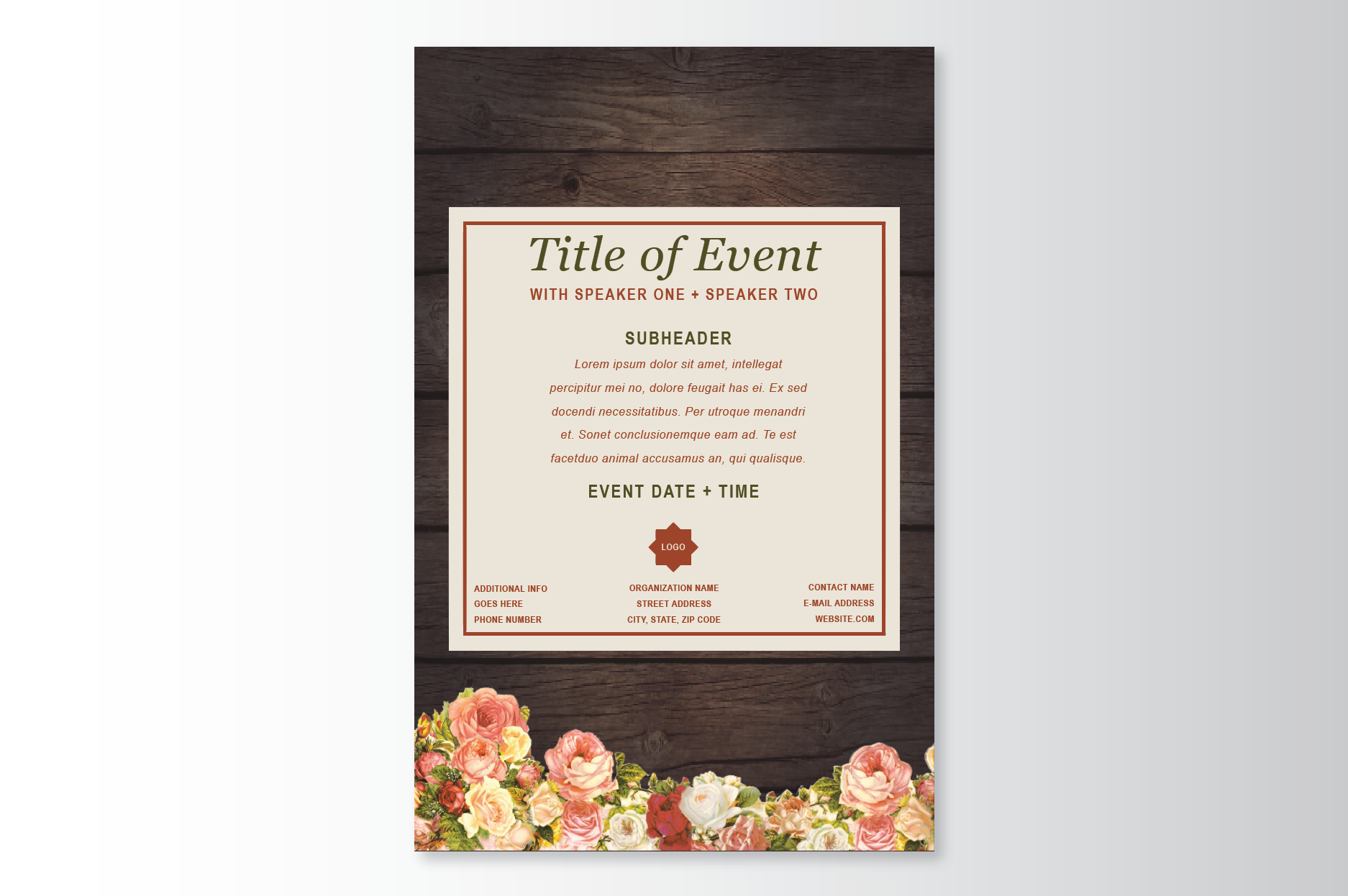 Rustic Floral Flyer Template, a Flyer Template by The CMYK Lab ...