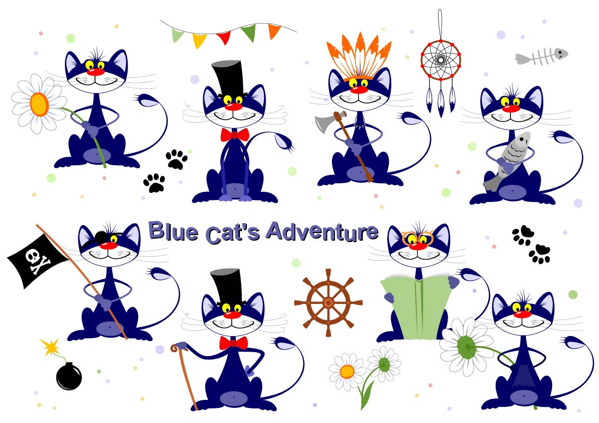 Funny cartoon cat's Adventure, an Object Graphic by Cloudlets