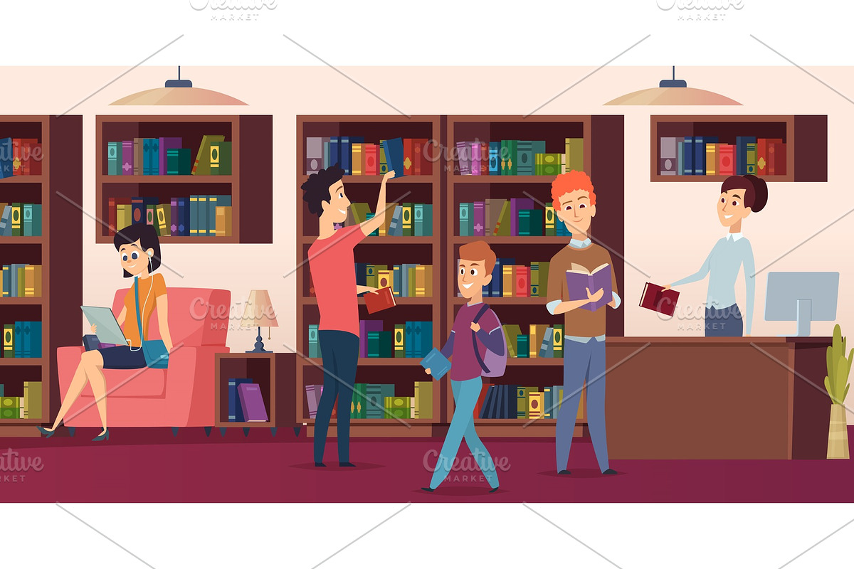 Library background. Bookshelves in, a Background Graphic by Onyx ...