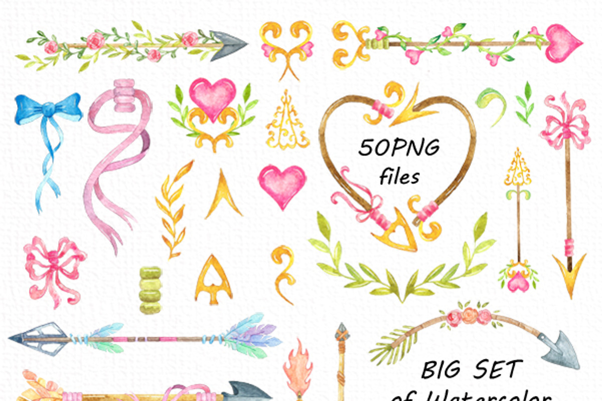 Watercolor Arrows Clip art, an Illustration by PassionPNGcreation