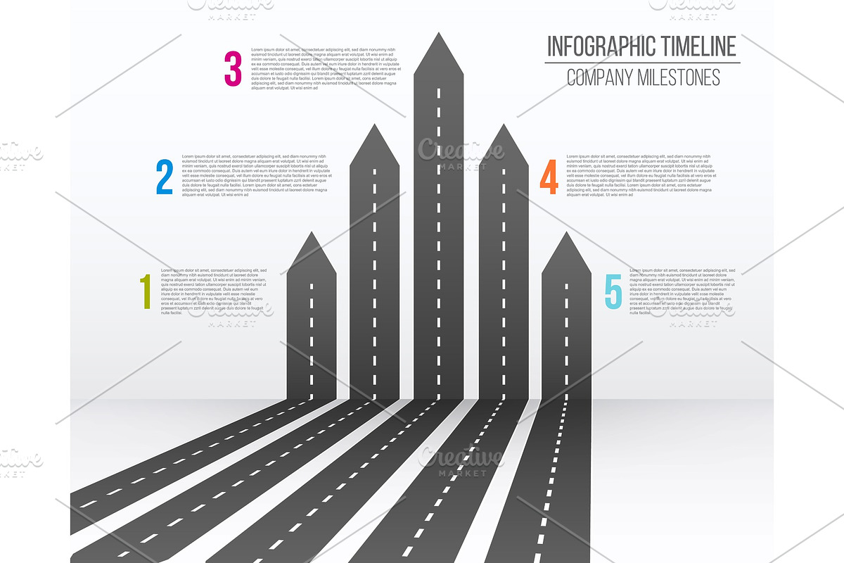 Arrow roads map infographic timeline, a Person Illustration by HAPPY VECTOR