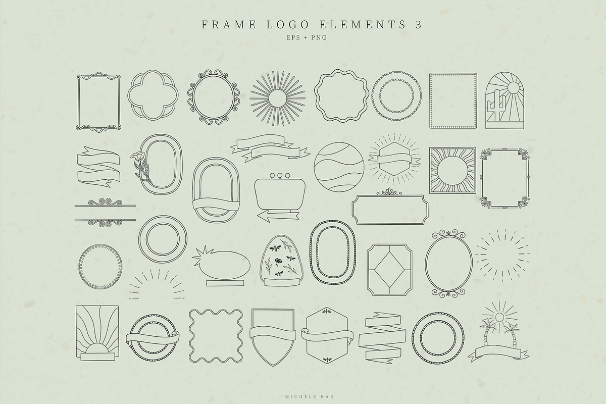 Frame Logo Elements Retro, a Work Illustration by Michèle Kae