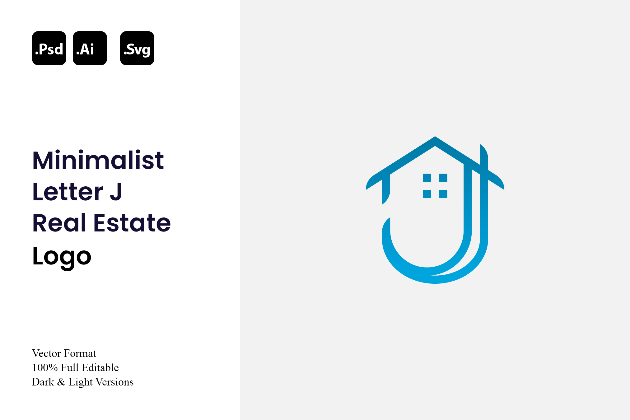 Minimalist Letter J Real Estate Logo | Creative Market