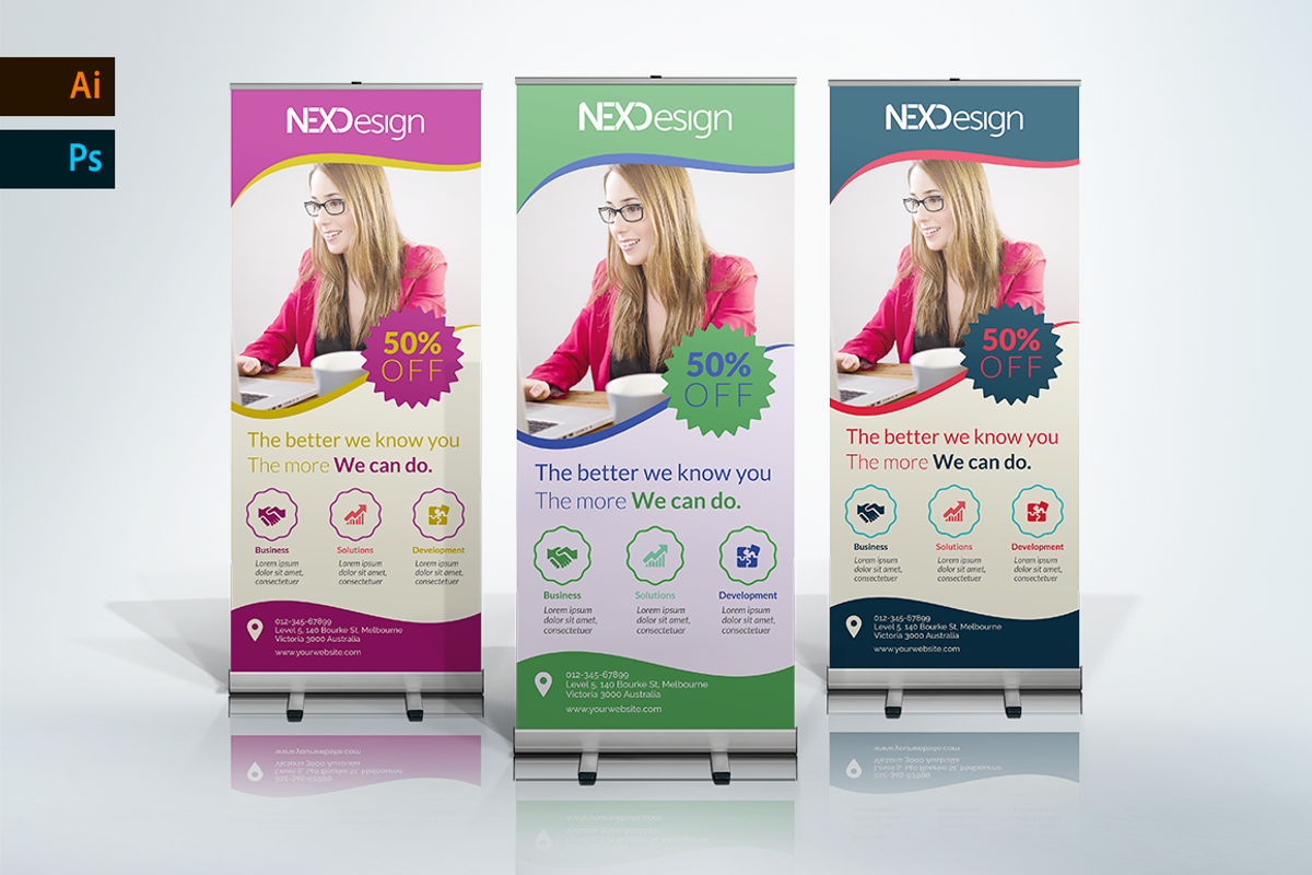 Finance Roll-up Banner - nex, a Marketing Template by UNIK Agency