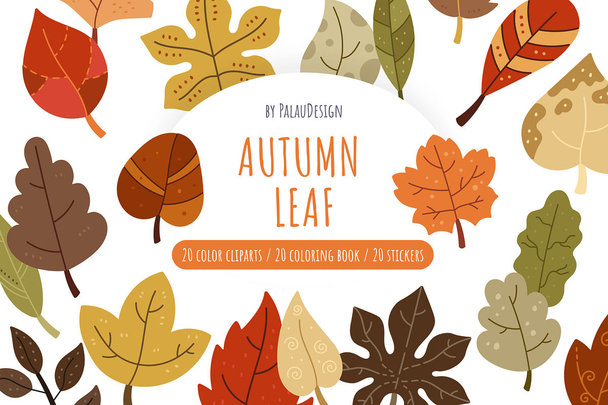 Autumn Leaf Clipart Bundle, a Seasonal Illustration by Palau
