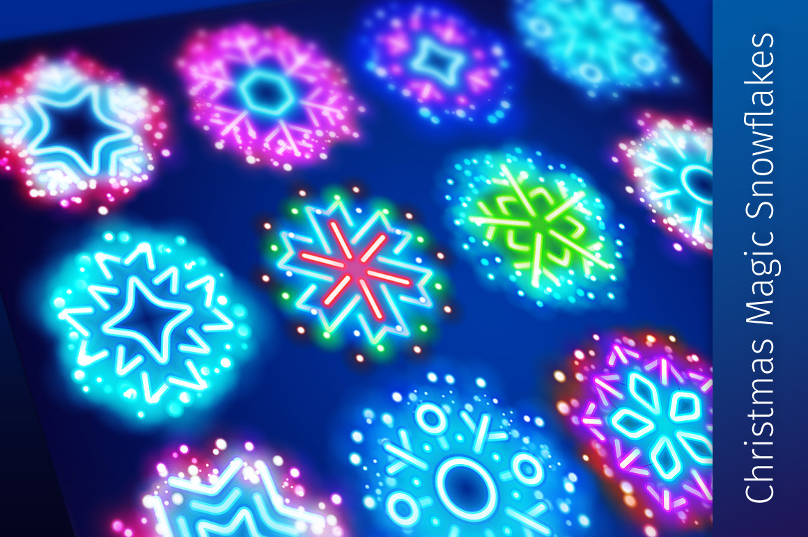 Snowflakes with Magic Sparkles, a Decorative Illustration by Voysla's Shop