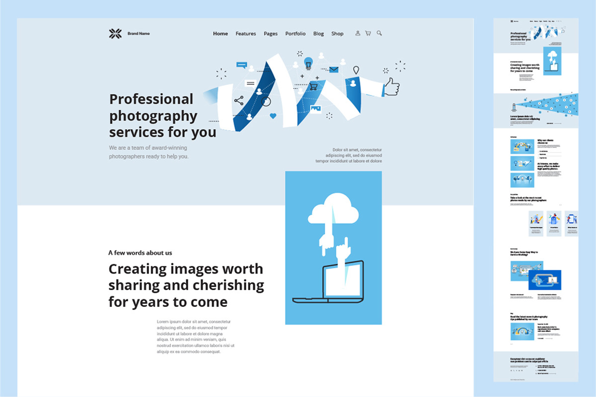 One page website design template, a Templates & Theme by PureSolution ...