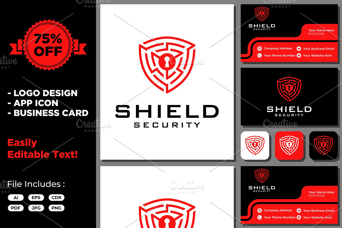 Shield Technology Security Icon Logo, a Branding & Logo Template by ...