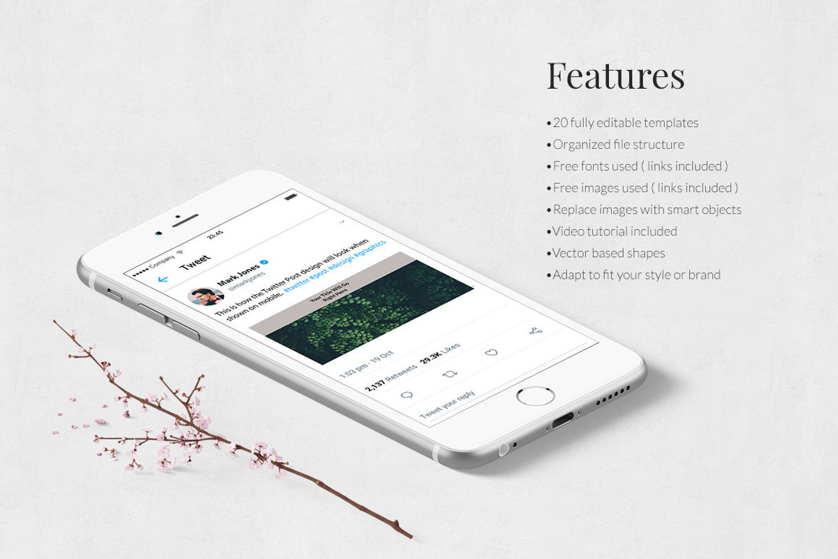 Nature Twitter Posts, a Social Media Template by Social Corner Graphics