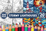 200 Stormy Lighthouses Coloring Pages