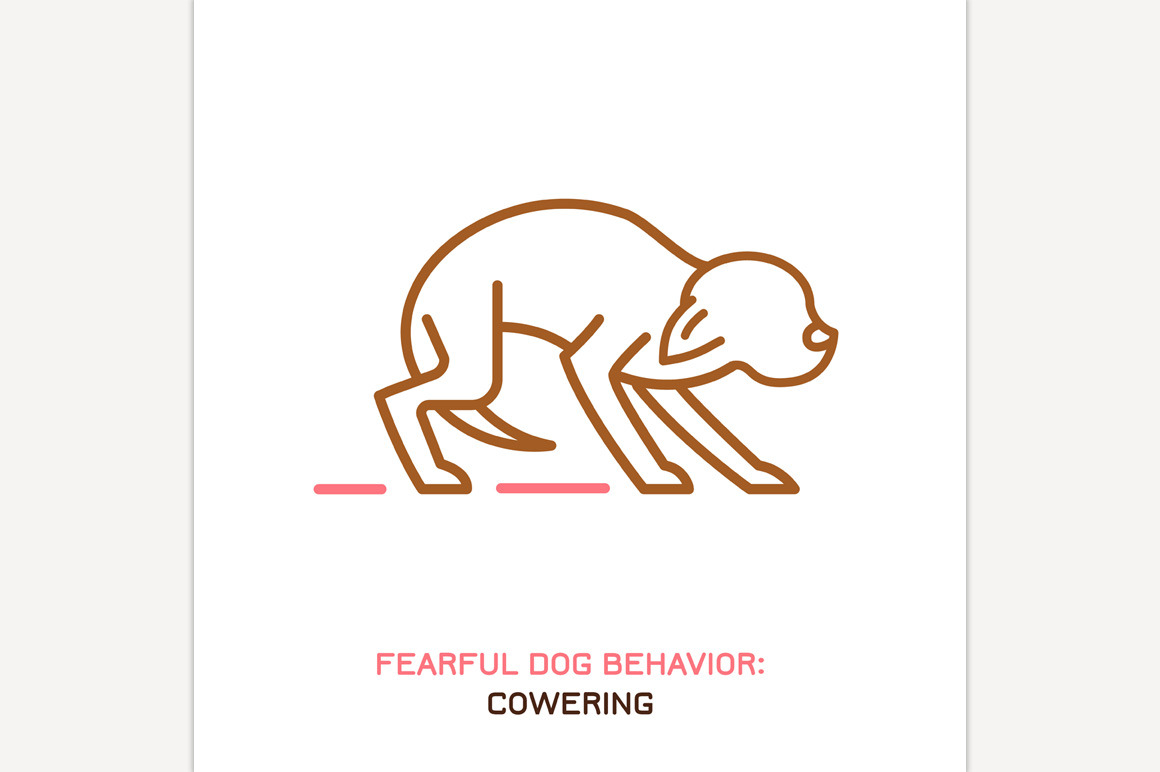Dog fearful behavior icon, an Outline Icon by Anna's Shop