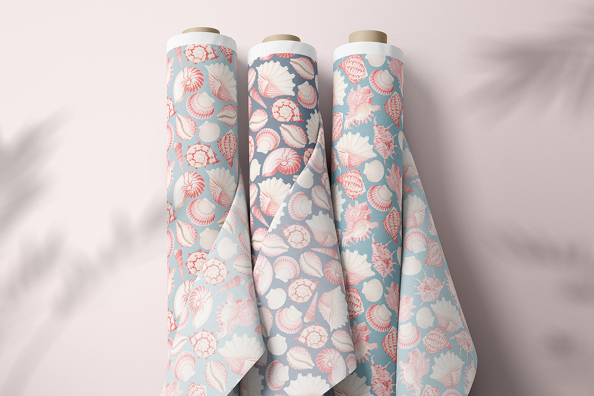 Pink Shells Patterns, a Pattern Graphic by GreyLilac