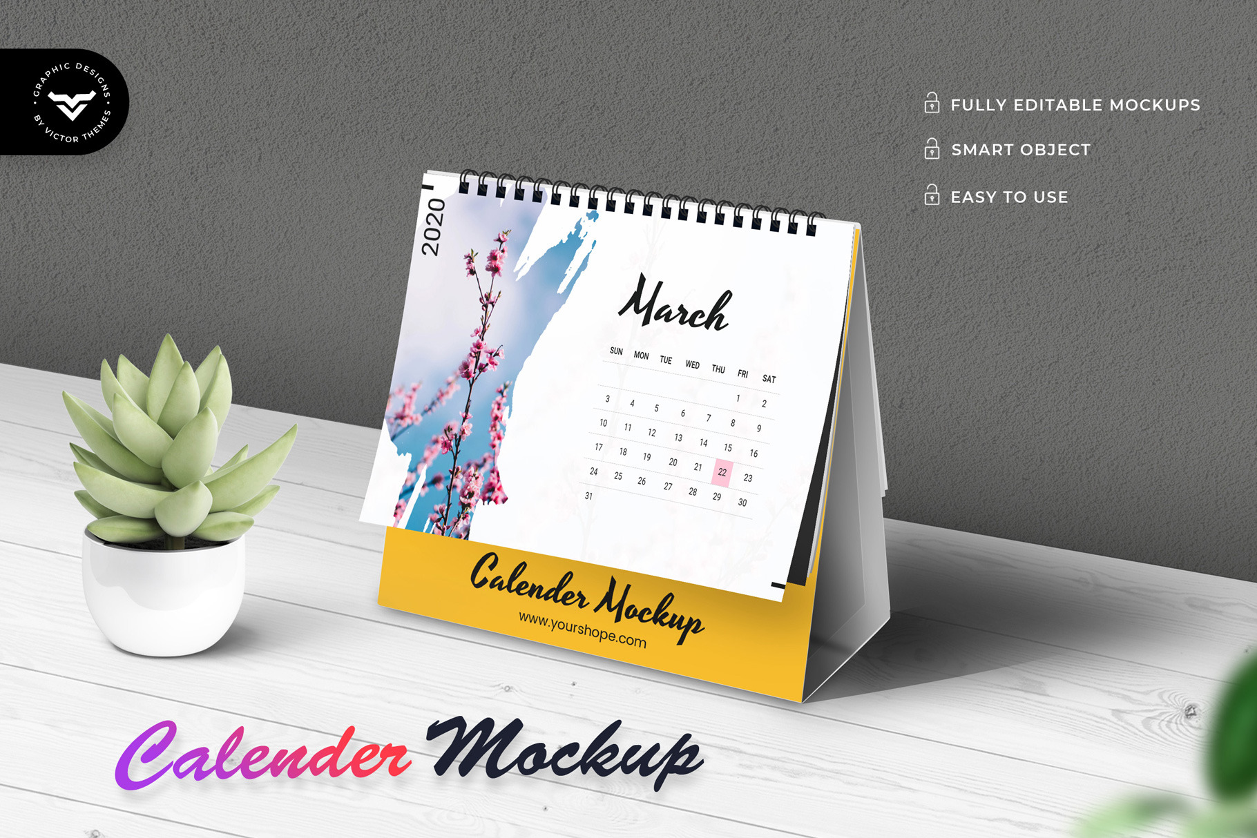 Calendar Mockup Template, a Mockup by VictorThemes