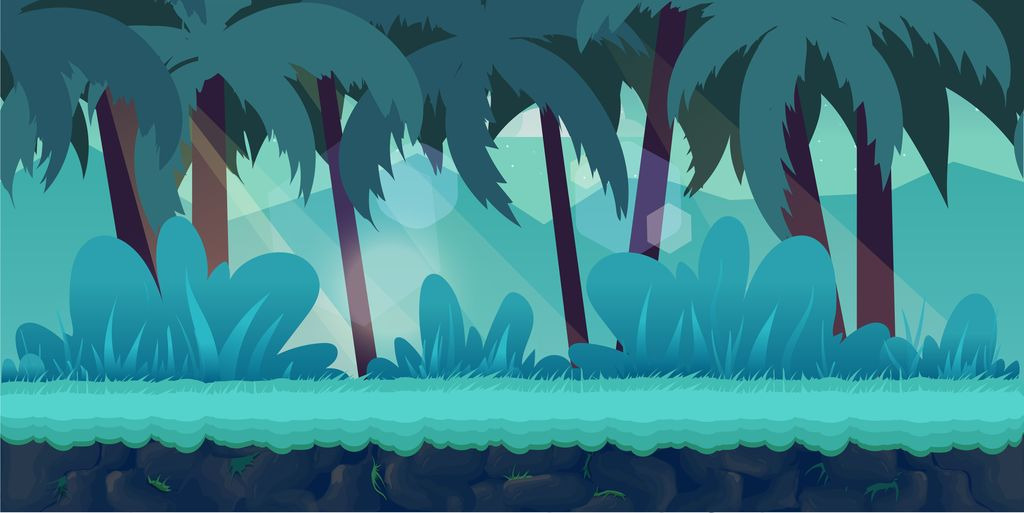 Jungle Game Background, an Illustration by 2dvillShop