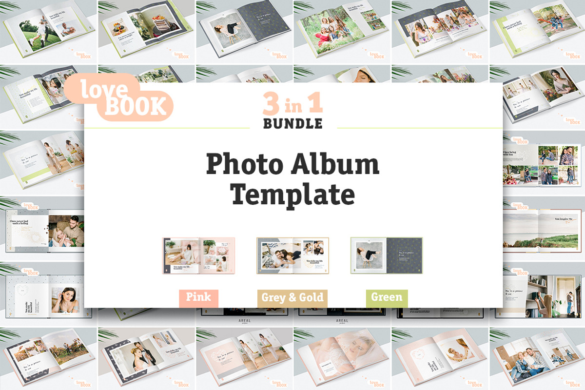 3 in 1 / Photo Album Template Bundle, a Stationery Template by ArealPro