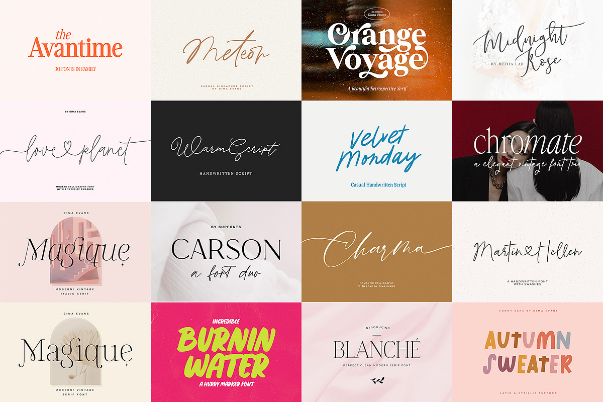ALL MY FONTS Bundle, a Handwritten Font by supfonts