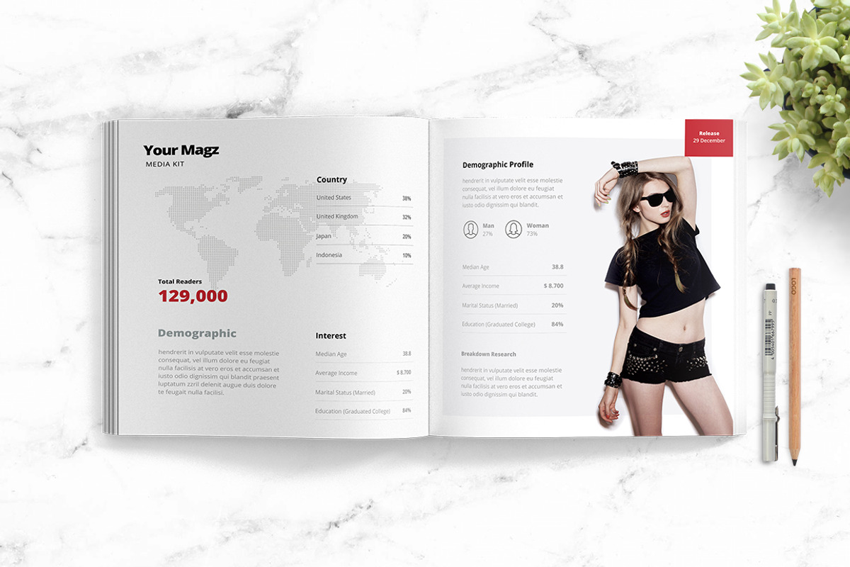 Magazine Media Kit Template, a Social Media Template by ariodsgn