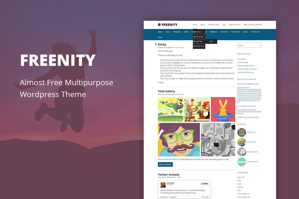 Freenity - Cheap WordPress Theme, a WordPress Template by bestwebsoft