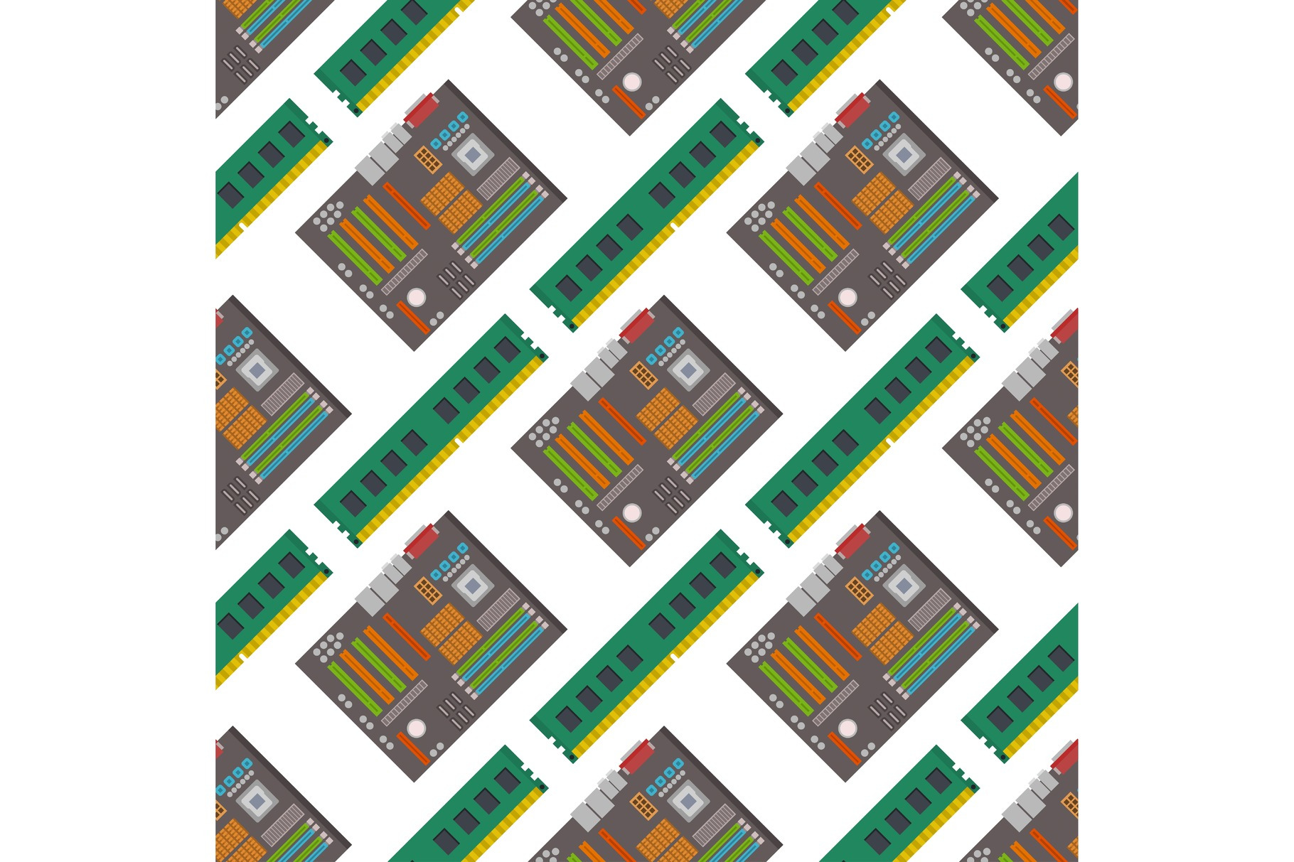 Computer chip technology processor seamless pattern background circuit ...