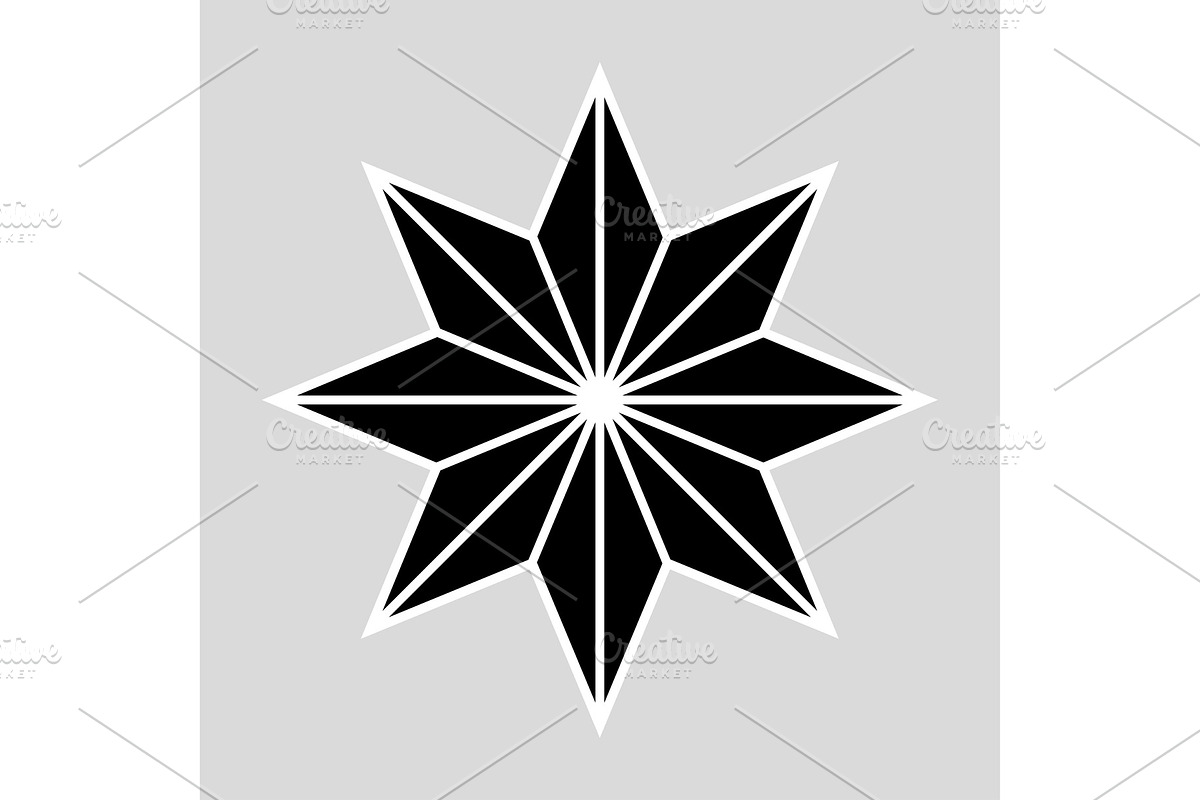 Eight pointed star simple thin line, a Decorative Illustration by COLORFUL