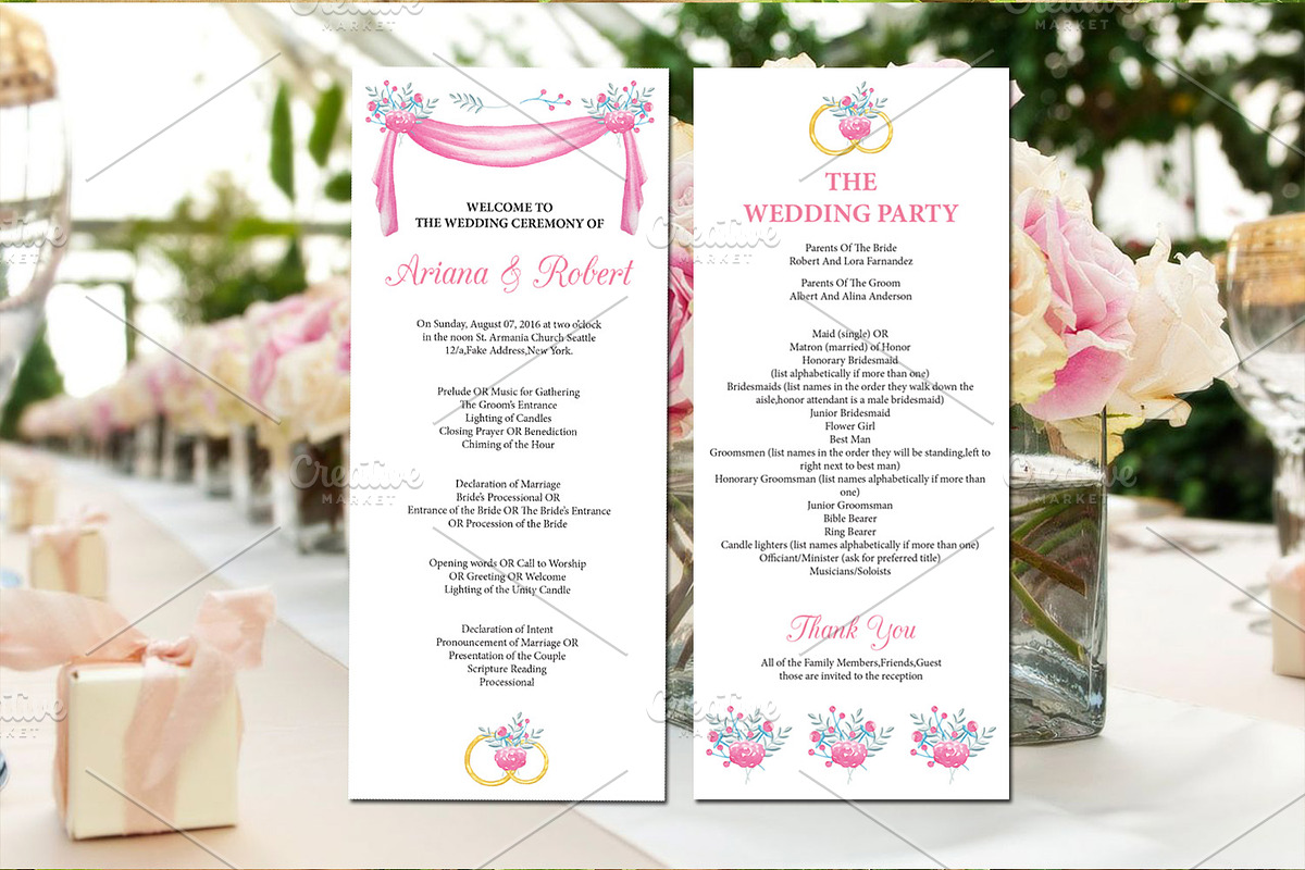 Wedding Program Template, an Invitation Template by retrographix