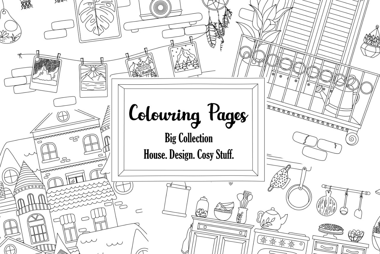 Coloring Pages Big Collection | Graphics ~ Creative Market