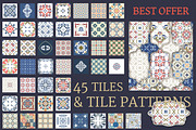 Set of 45 TILES | Graphic Patterns ~ Creative Market