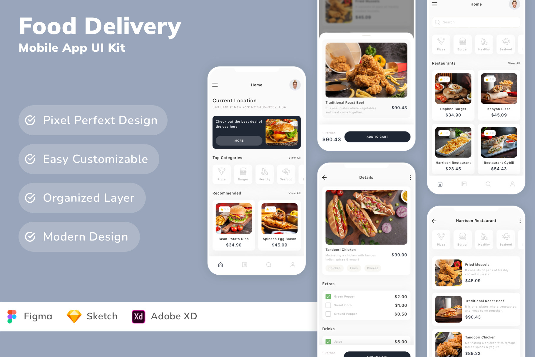 Food Delivery Mobile App UI Kit, an UI Kit Template by Betush