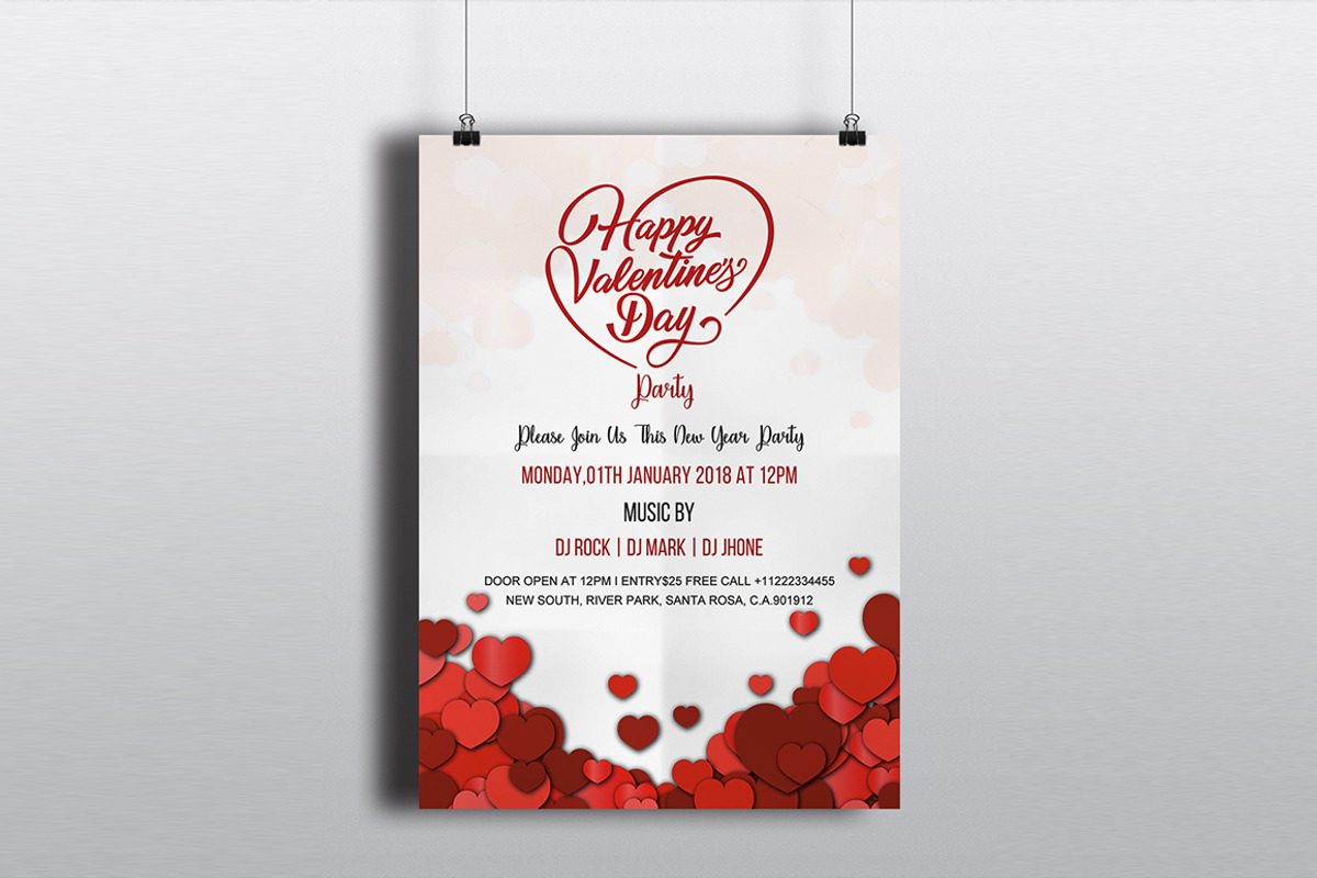 Valentines Day Party invitation, an Invitation Template by Madhabi Studio