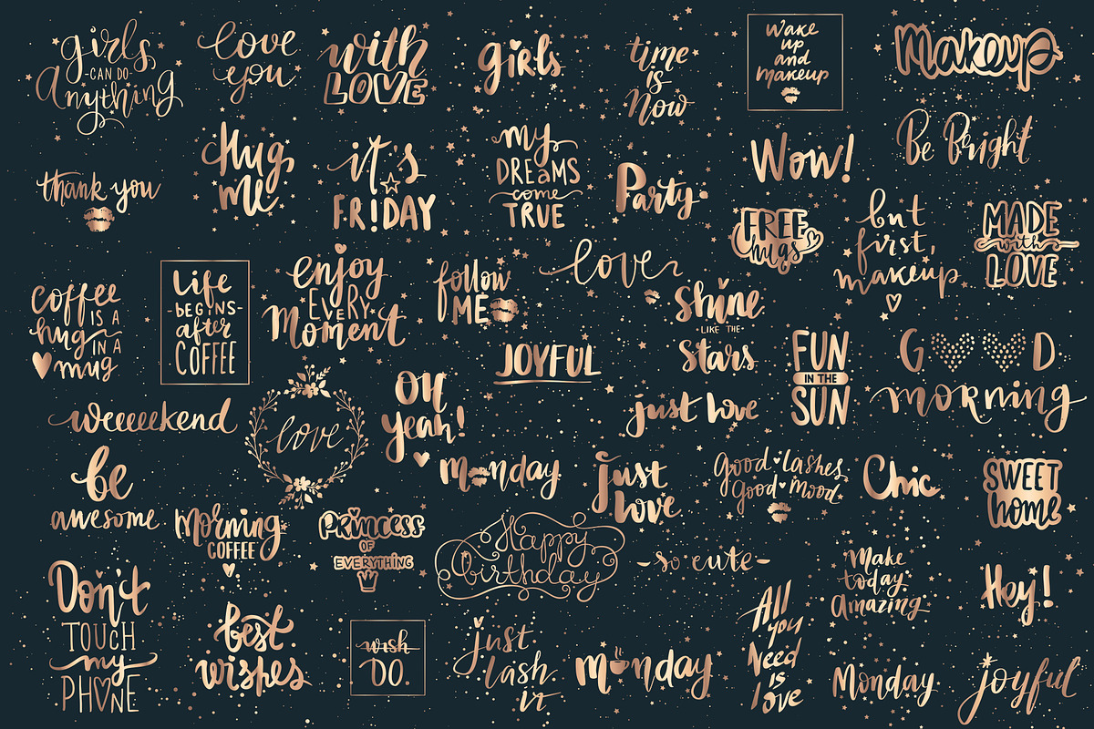 Positive quotes, Cute phrases!, a Decorative Illustration by KVITKA