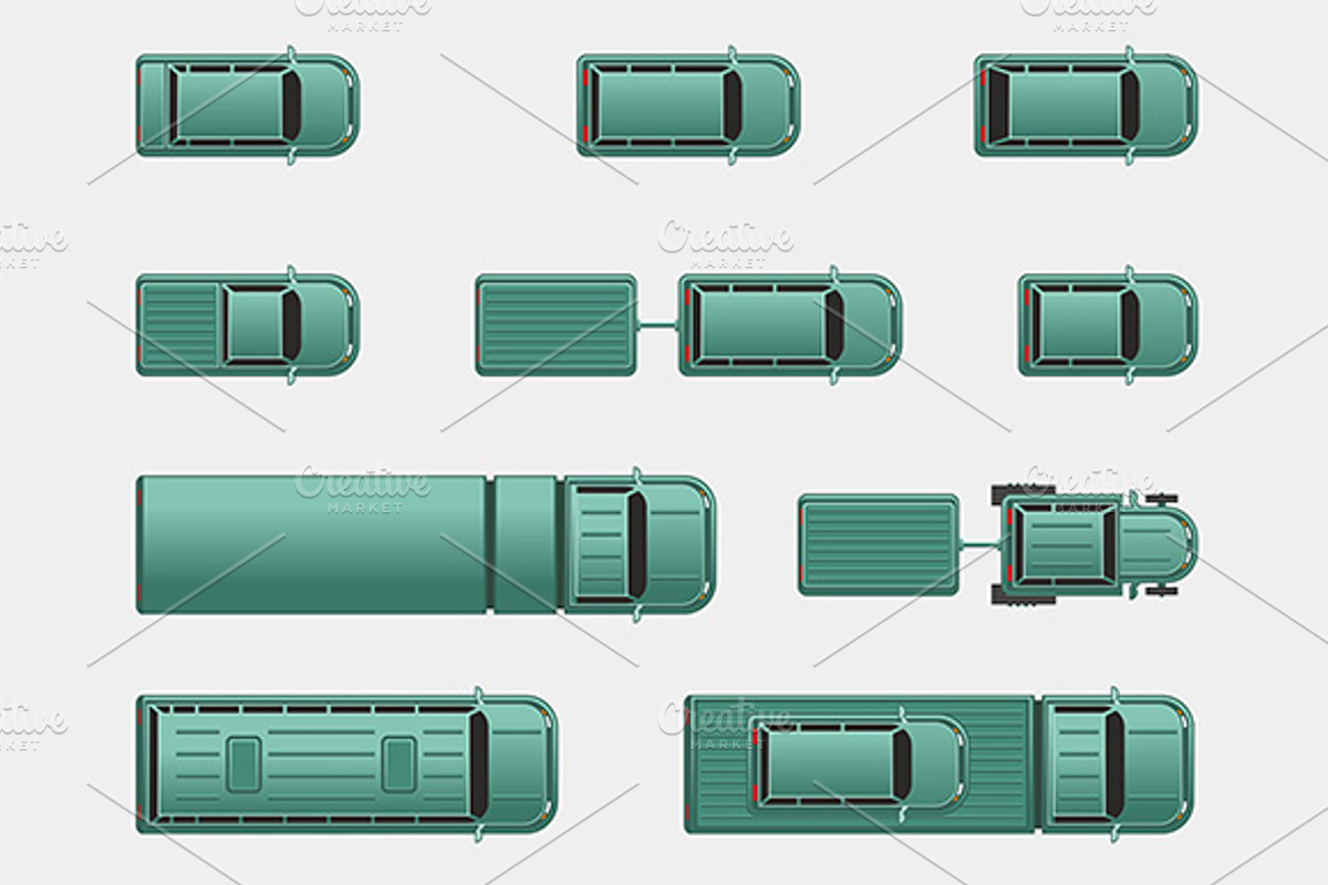 Top view different automobiles, a Transportation Illustration by Volyk ...