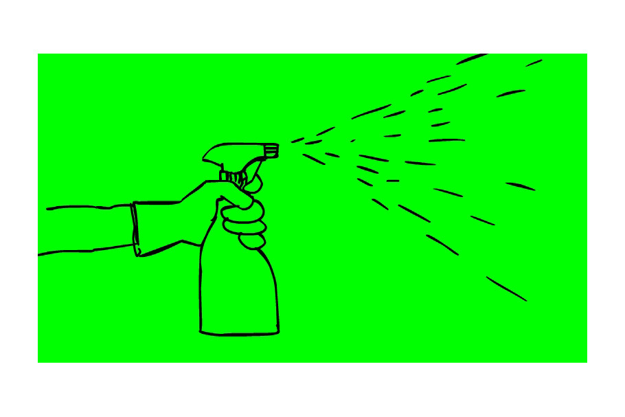 Animation Hand Spray Disinfectant, a Graphic by patrimonio