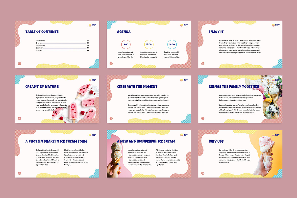 Presentation Ice Cream Shop, a Presentation Template by TemplatesNow!