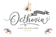 Octhovia Font Duo and Extras, a Script Font by Weape Studio