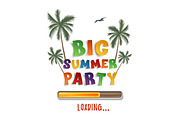 Big summer party loading poster template on., a Texture Graphic by ...