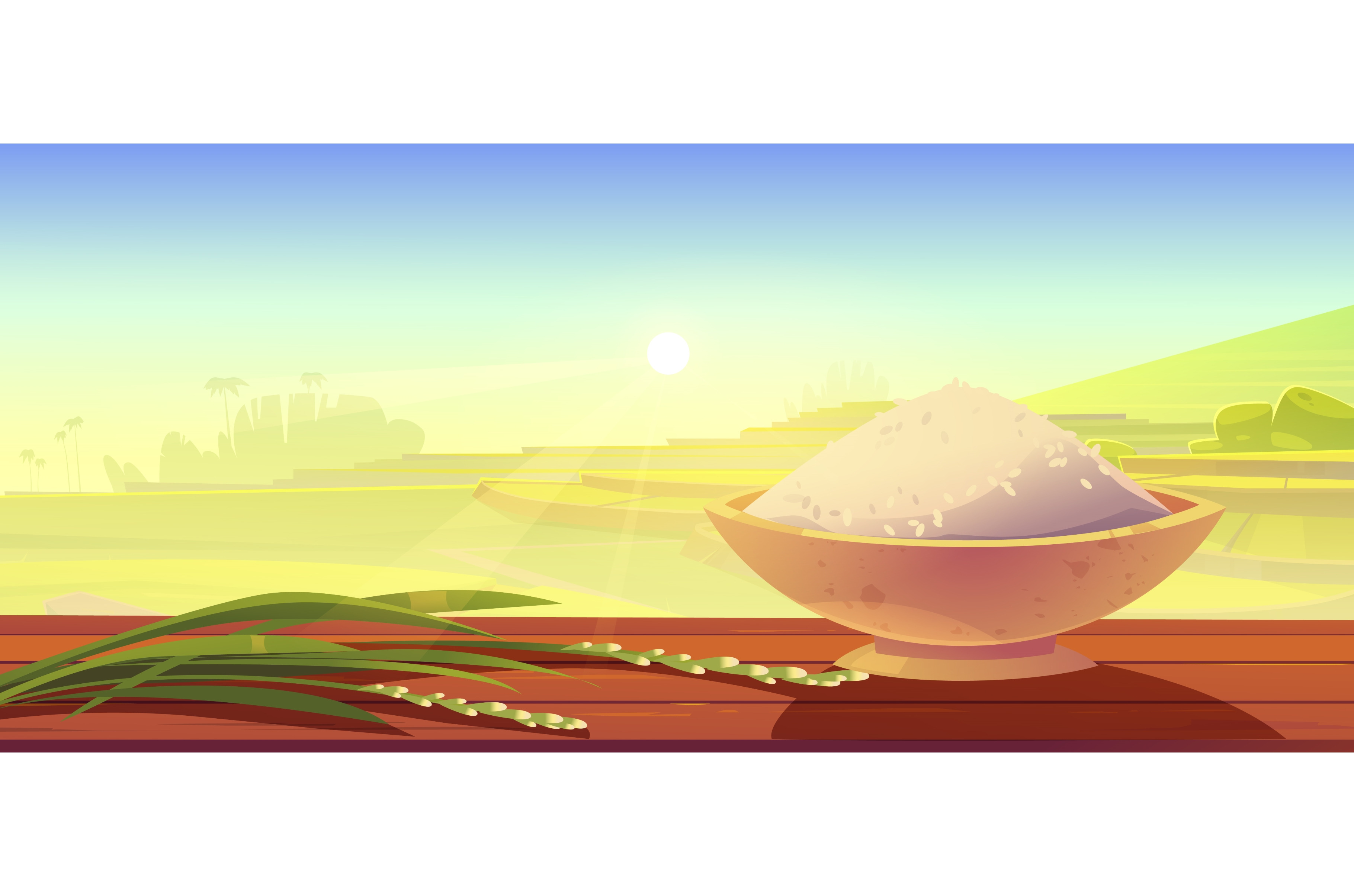 Sprouted rice and bowl with cereals, a Food Illustration by art PVP ...