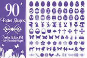 90 Easter Vector Shapes, a Shape Add-On by pixaroma