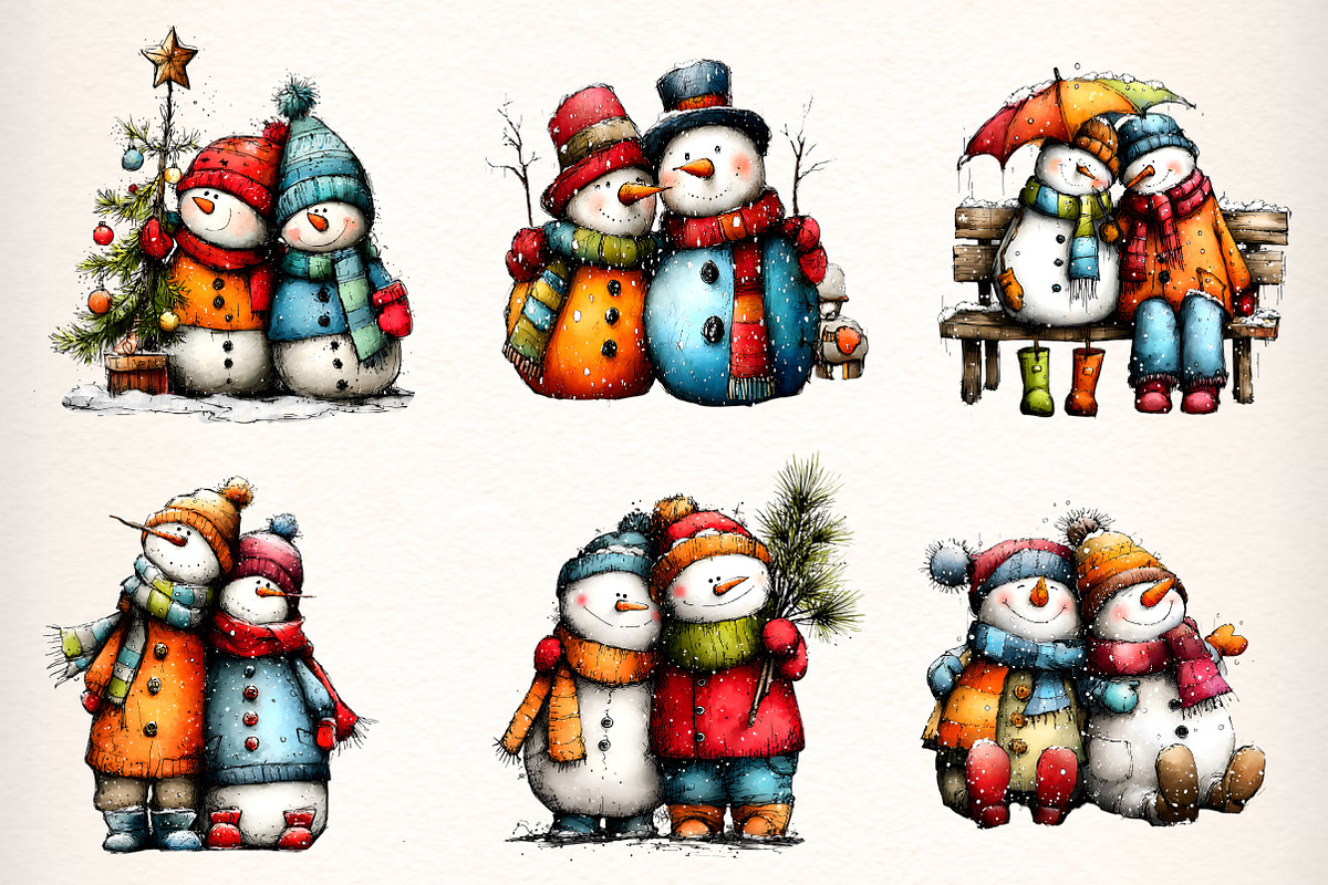 Winter Snowman Clipart PNG, an Illustration by Dream Creation