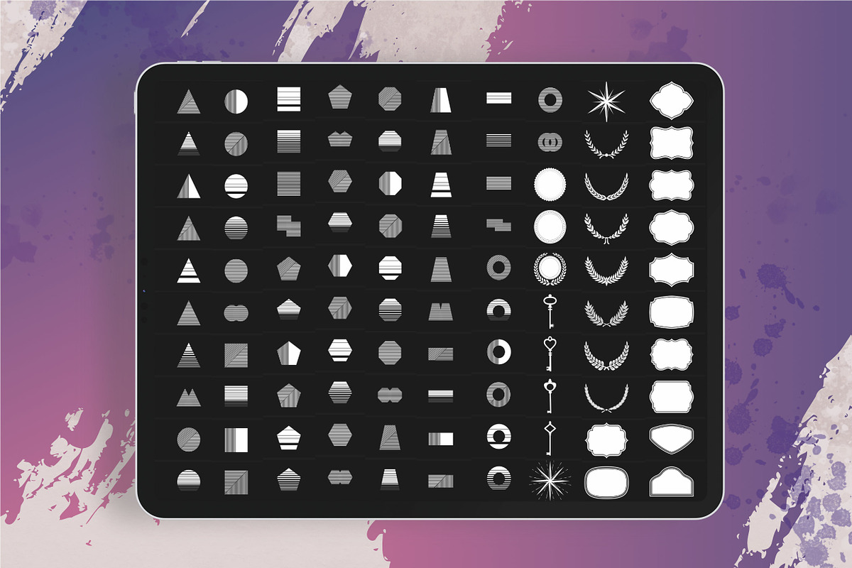 Procreate - Shapes and Labels, a Brush Add-On by DiBrush Studio