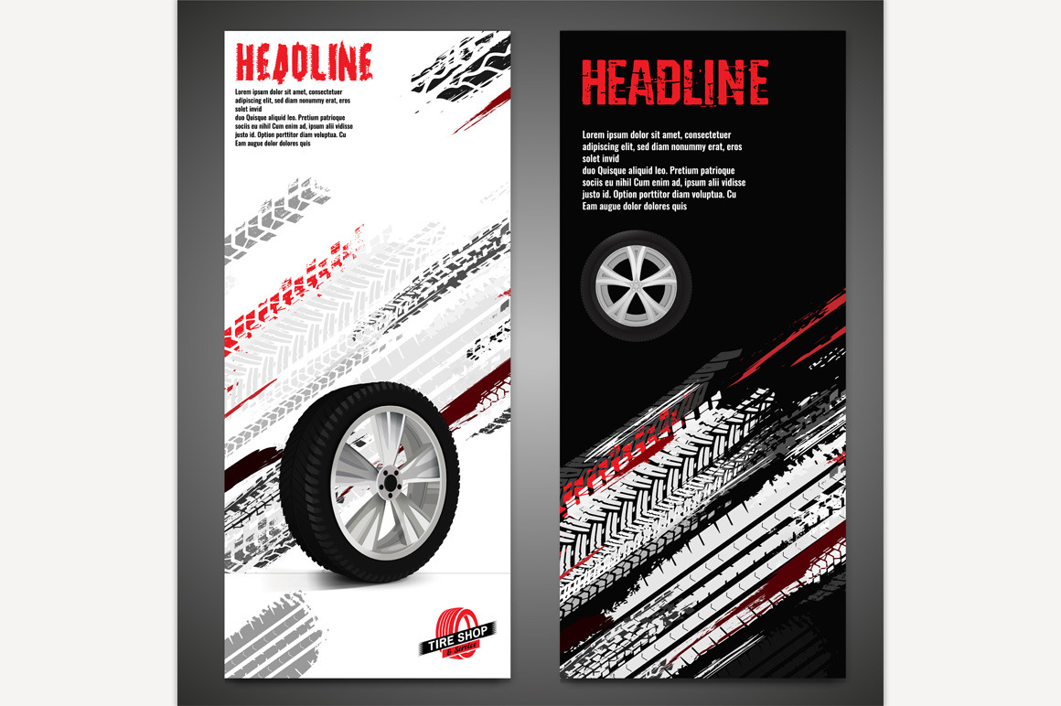 Grunge Tire Banner set, a Texture Illustration by Anna's Shop