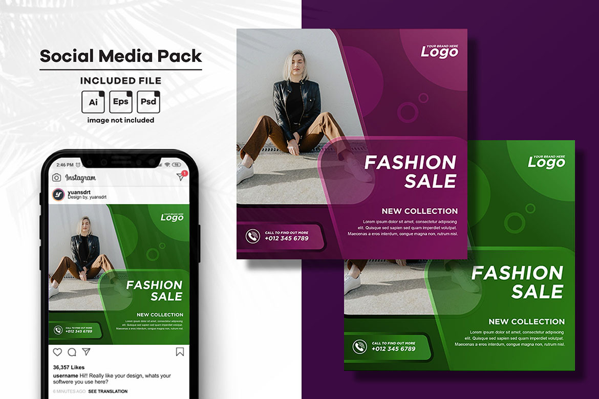 Social Media Post Template, a Social Media Template by yuanesei ...