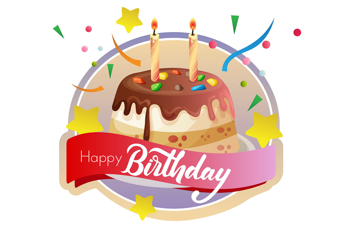 7 birthday colorful label, a Graphic by Propylparaben | Creative Market