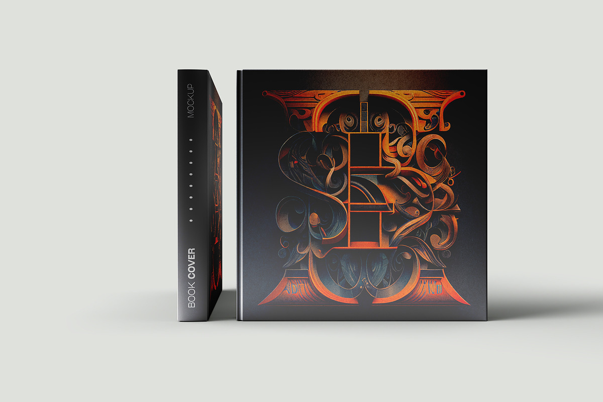 Square Book Cover Mockup Design