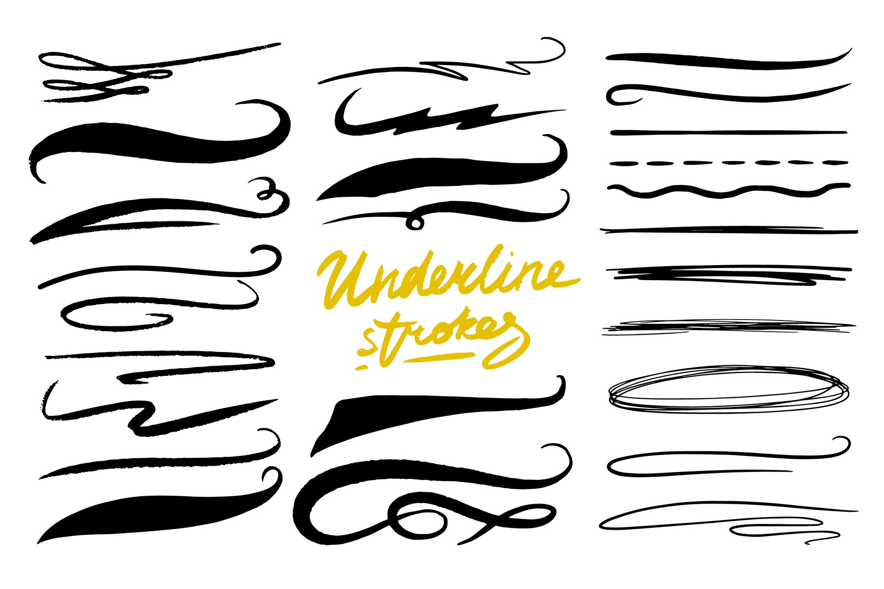 Set of underline. Marker Brush, a Decorative Illustration by Arthur ...