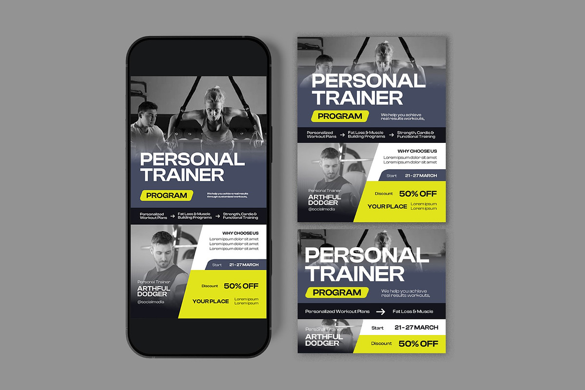 Personal Trainer Program Flyer, a Flyer Template by graphicook