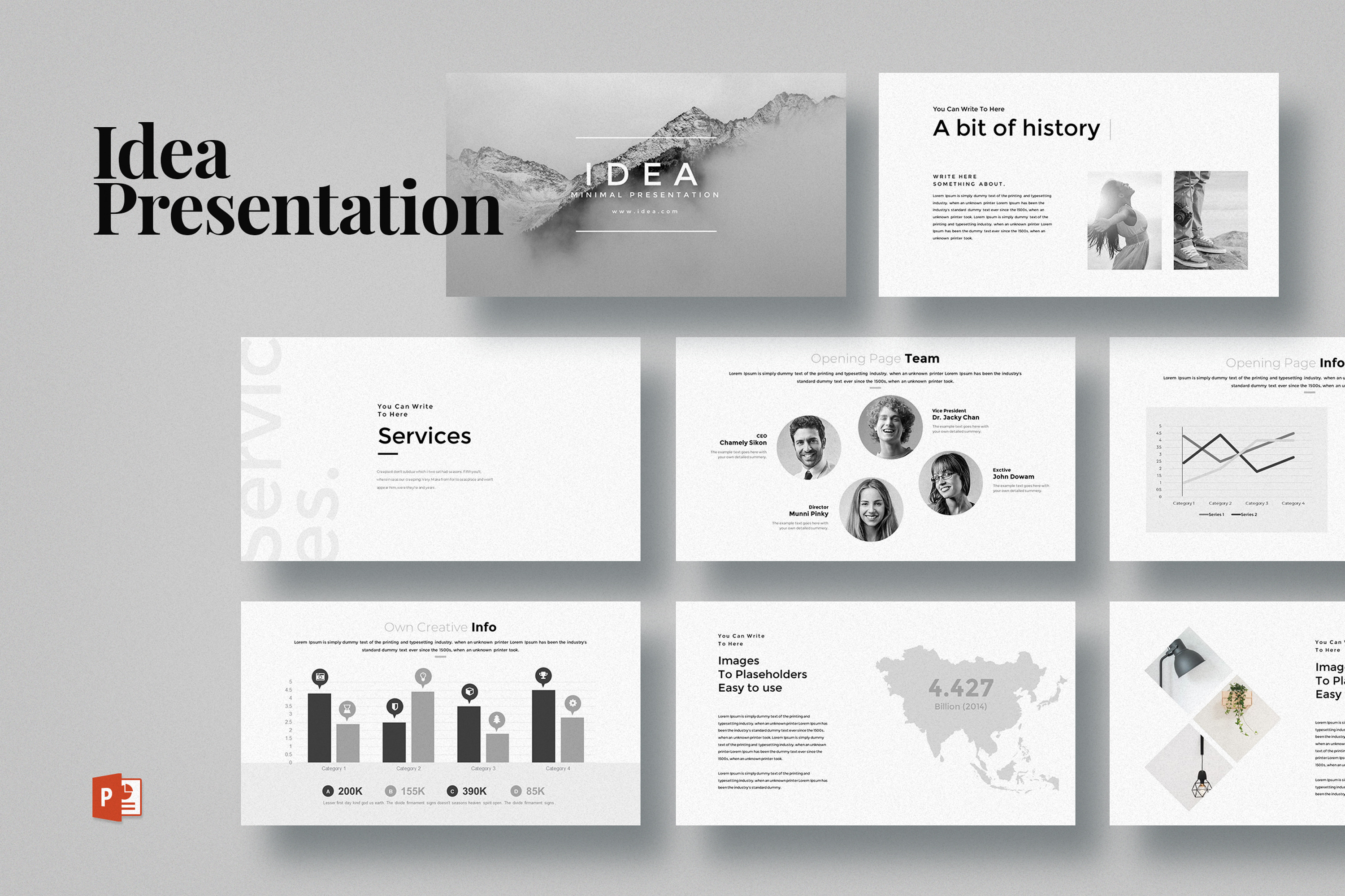 Idea Minimal Presentation Template, a Presentation Template by evgenystudio