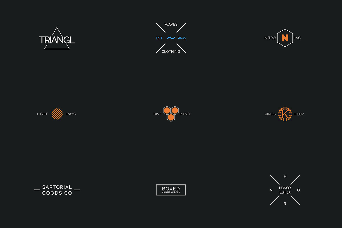 10 Simple Geometric Logos, a Branding & Logo Template by Font Bundles