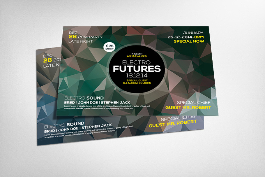 Electro Futuristic Party Flyer, a Flyer Template by graphicforest