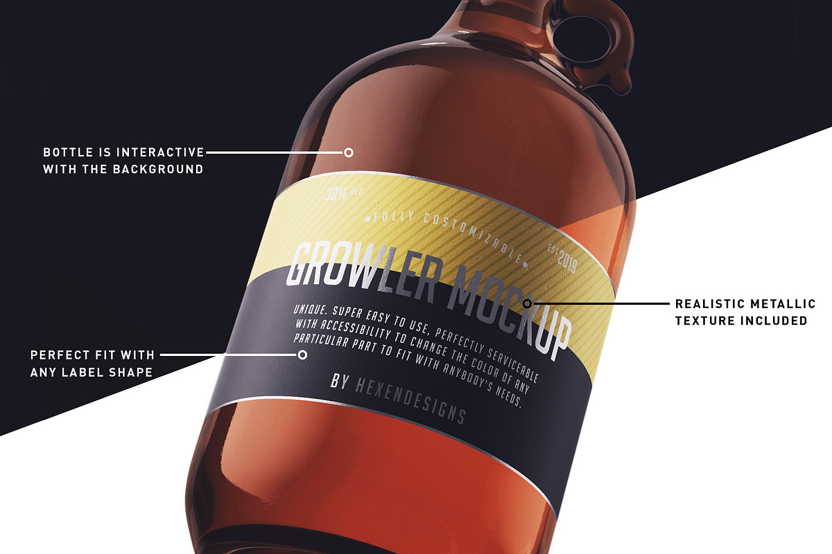 Growler Bottle Mockup, a Product Mockup by HexenDesigns