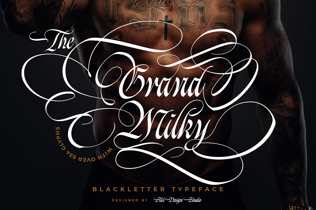Grand Milky Typeface, a Blackletter Font by alit design